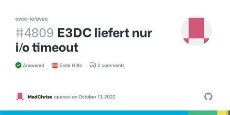 E3dc Liefert Nur Io Timeout · Evcc Io Evcc · Discussion 4809 · Github
