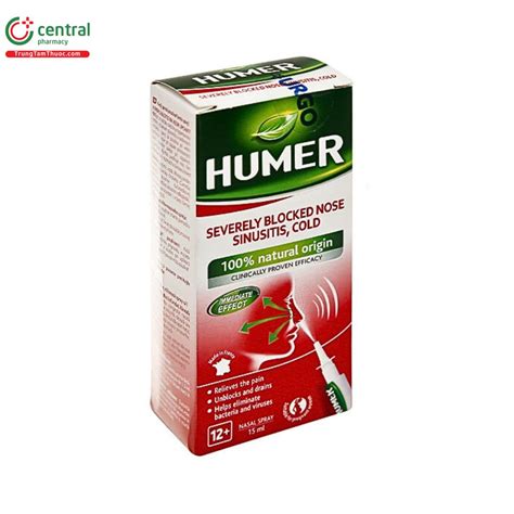 Xịt Humer Severely Blocked Nose Sinusitis Cold Thông Mũi Nhanh Chóng