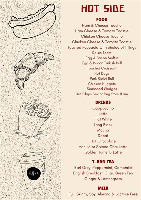 Menu At Rusty Spoon Cafe Loxton