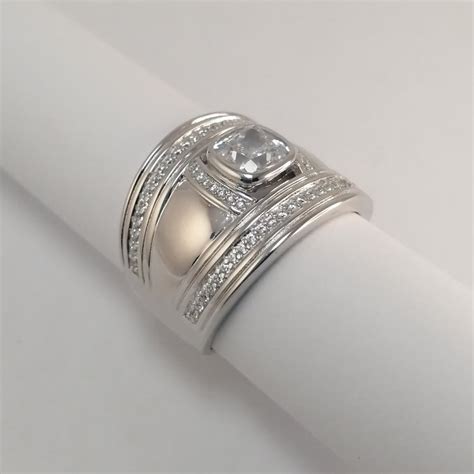 Silver Rings 6mm Tube Set Cushion Cut Cubic Zirconia Westjewel