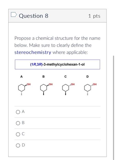 Solved Question 5 1 Pts Propose A Chemical Structure For The Chegg