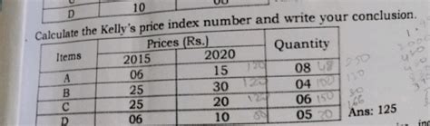 Calculate The Kellys Price Index Number And StudyX