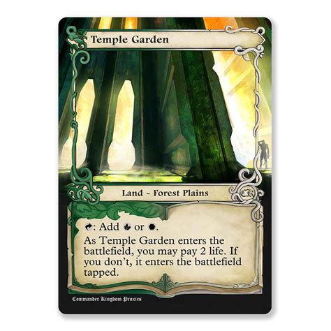 Temple Garden Shock Land Adventure Custom Mtg Proxy Card