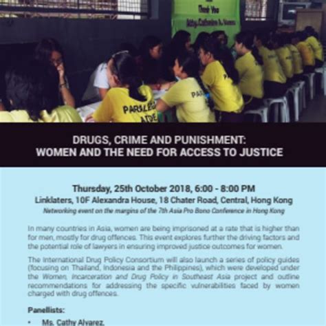 Drugs Crime And Punishment Women And The Need For Access To Justice