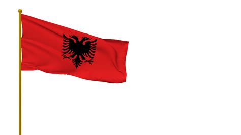 Albania Flag Waving In The Wind 3d Rendering National Day