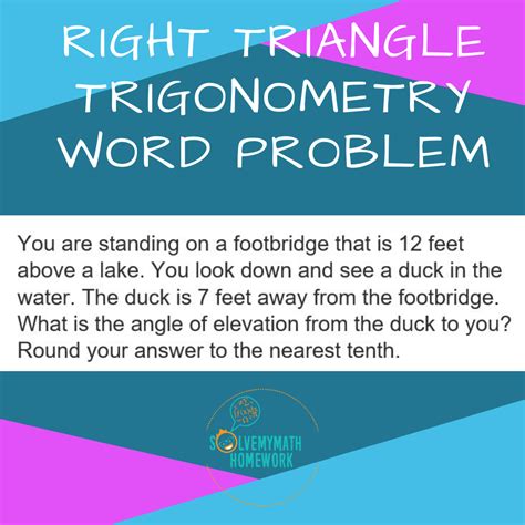 Right Triangle Trig Word Problem Word Problems Right Triangle Words
