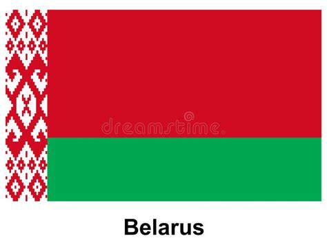 National Flag Of Belarus Featuring Red Green And Traditional Patterns