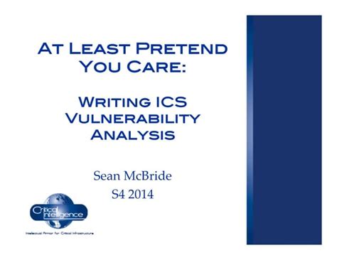 Writing Ics Vulnerability Analysis Ppt