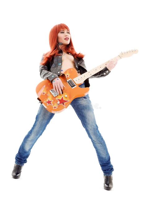 Guitar Babe Stock Image Image Of Expression Isolated 41091867