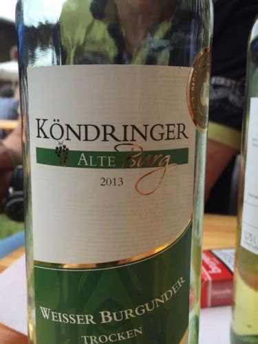 Badischer Winzerkeller Köndringer Alte Burg Weisser Burgunder Trocken