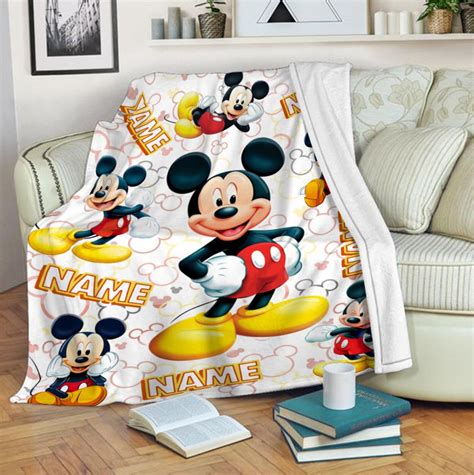Personalized Disney Mickey Mouse Blanket Disney Bedding Decor Mickey