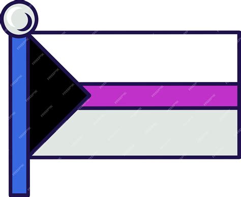 Esboço Mastro Bandeira Demi Orgulho Sexual Vetor Premium