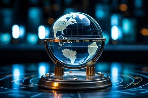 Premium Ai Image Crystal Globe Integrated With Real Time Stock Data A