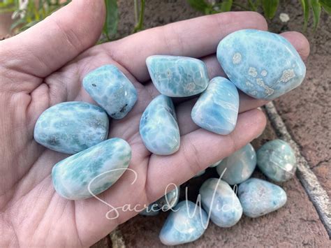 Larimar Tumbled Crystal RARE Dolphin Stone, Atlantis Stone for Throat Chakra, Divine Feminine ...