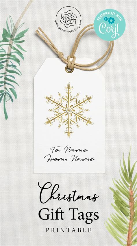 Free Printable Snowflake T Tags