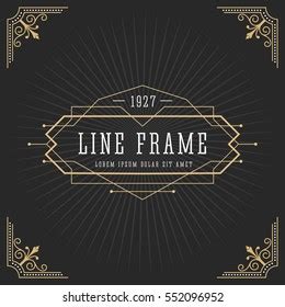 Vintage Line Frame Design Labels Banner Stock Vector Royalty Free