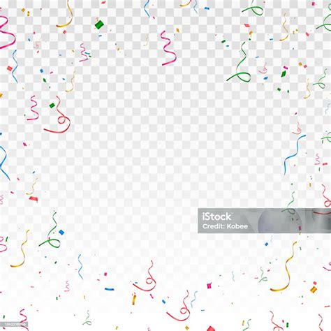 벡터 색종이 Png 여러 가지 색종이가 하늘에서 떨어진다 색종이 뱀 투명한 배경에 주석 휴일 생일 떨어짐에 대한 스톡 벡터 아트