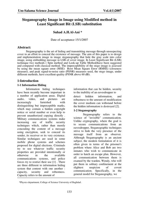 Pdf Steganography Image In Image Using Modified Method In Least Significant Bit Lsb Substitution