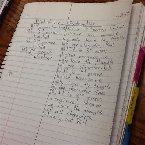 Life In 4B RL 7 6 Point Of View Plot Elements Affecting One Another W 7 3 Writing