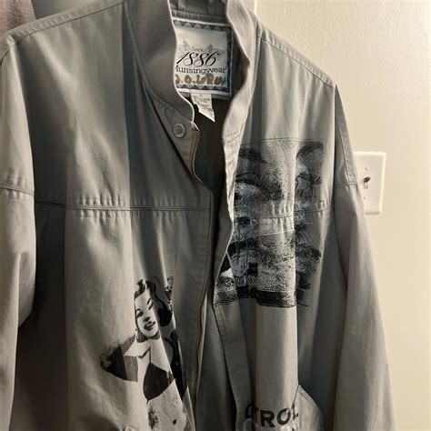 Large Grey Work Jacket Custom Workjacket Custom Depop
