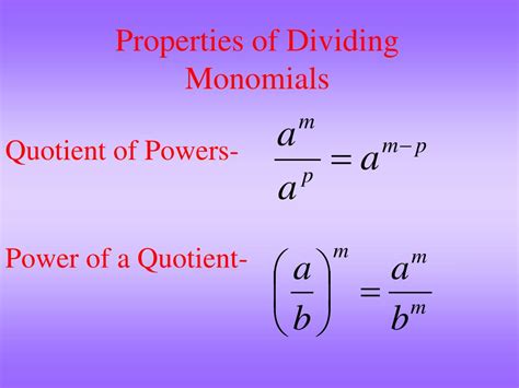 Ppt 71 And 72 Multiplying And Dividing Monomials Powerpoint