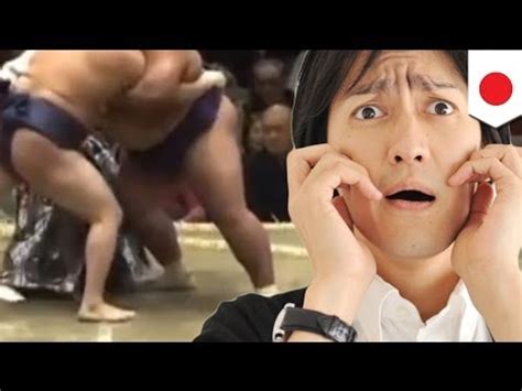 A Sumo Wrestlers Privates Nearly Exposed While His Belt Was Untied By