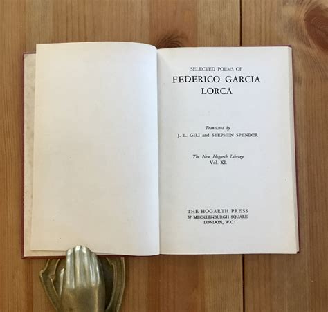 Selected Poems Of Federico Garcia Lorca By Translated By Spender