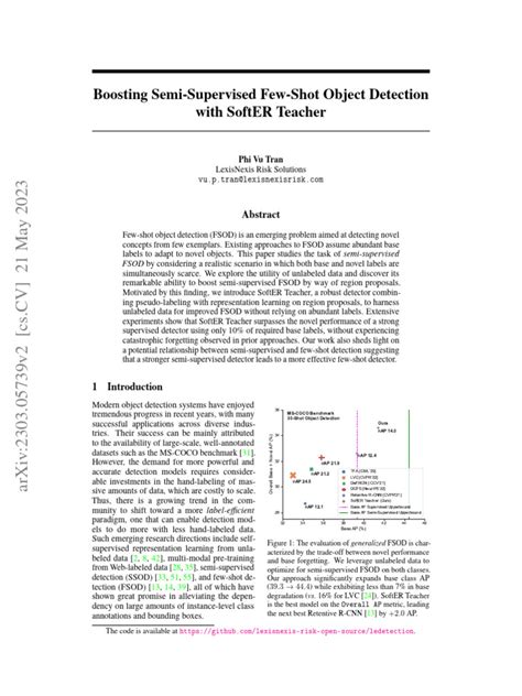 Boosting Semi Supervised Few Shot Object Detection With Softer Teacher Pdf Behavior