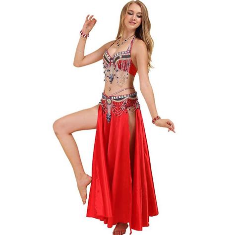 Belly Dance Dress Crystals Rhinestones Paillette Womens Performance