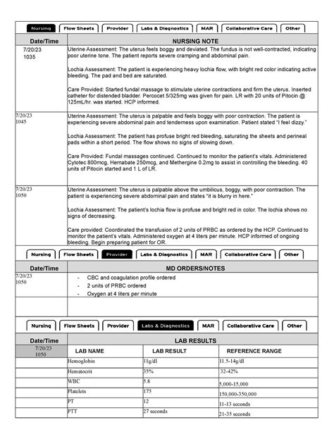 Simulation Documentation Template Completed Date Time Nursing Note 7