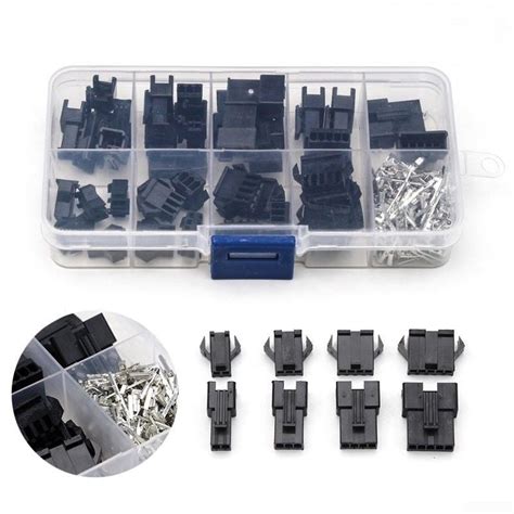 200pcsset Black Jst 254mm Pin Terminal Wire Connectors Female Male
