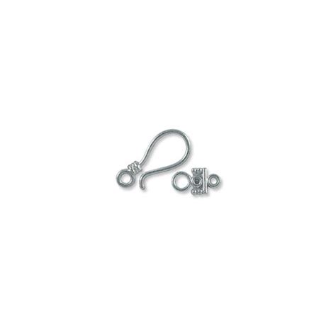 Clasp Hook And Eye 25x11mm Base Metal Silver Plated 1 Pc