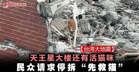 【台湾大地震】天王星大楼还有活猫咪 民众请求停拆“先救猫”