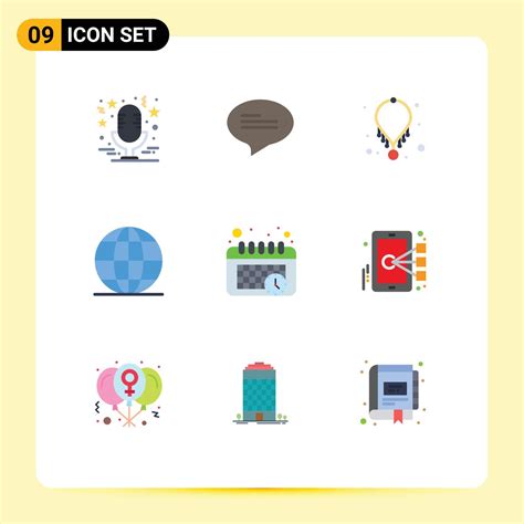 Pacote De Interface De Usuário De 9 Cores Planas Básicas De Acessórios De Escola De Programação