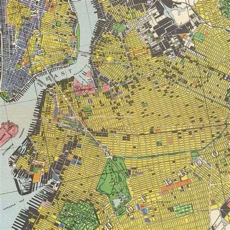 Old Map Of New York City 1939 City Plan Antique Fine Etsy Canada
