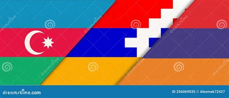 War In Nagorno Karabakh Flag Of Azerbaijan And Nagorno Karabakh Stock