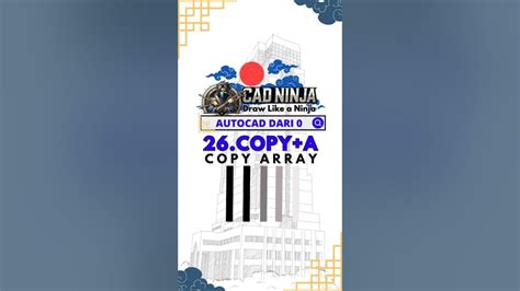 Copy Array Autocad Autocadbahasaindonesia Belajarautocadpemula Youtube