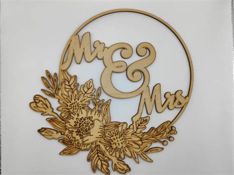 Mr And Mrs Cake Topper Or Sign Top Dog Laser Products