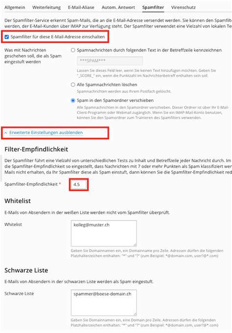 Plesk Spam Filter Netzdienst