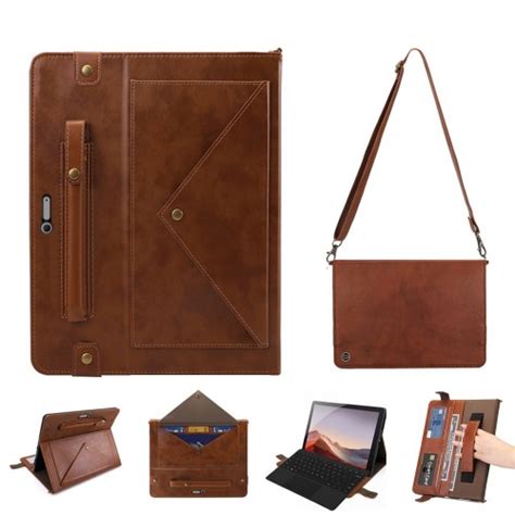 For Microsoft Surface Pro 8 Envelope Solid Color Leather Tablet Case