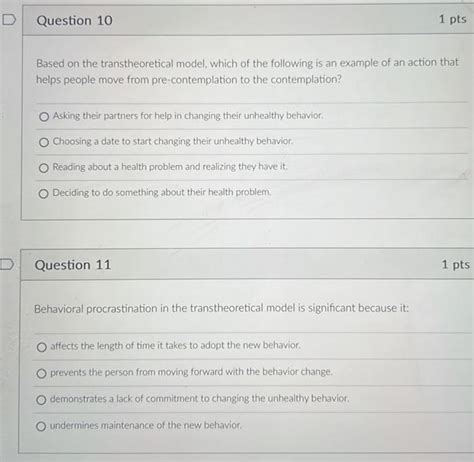 Solved Based On The Transtheoretical Model Which Of The