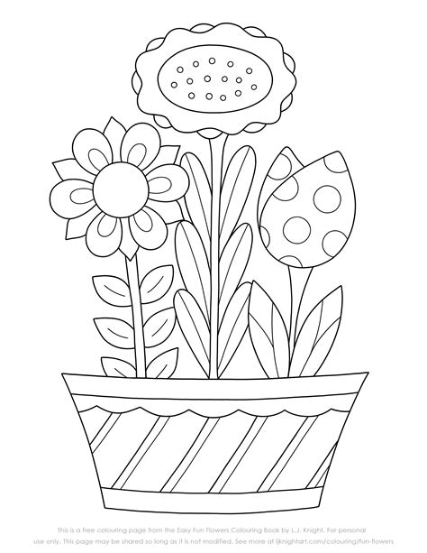 Simple Flowers Coloring Page