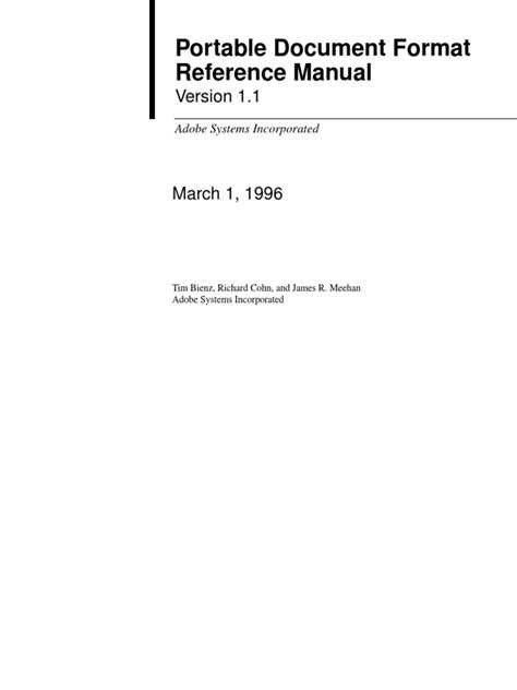 Portable Document Format Reference Manual Version 11 Pdf