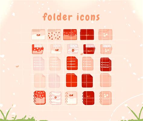 Strawberry Icons Set Desktop Icon Cute Icon Icon Set Strawberry