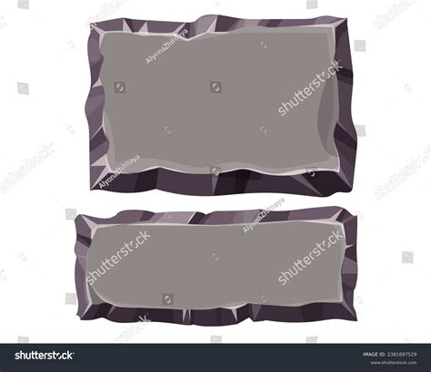 Set Stone Game Menu Panels Textured Stock Vector Royalty Free