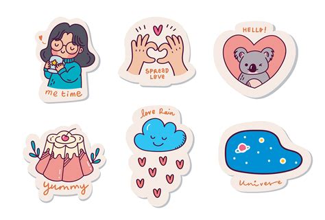 Cute Digital Sticker Set Graphic By Big Barn Doodles · Creative Fabrica