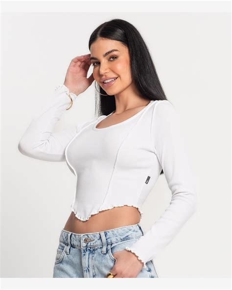 Riachuelo Blusa Feminina Cropped Corset Kohmar Branco