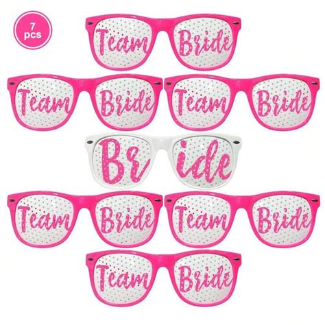 Bachelorette Party Pink And White Bride Glasses Bridesmaid Mesh