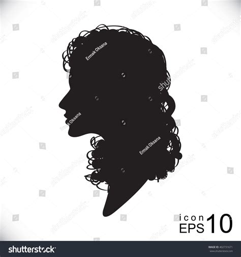 Curly Hair Girl Silhouette