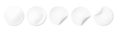 Ensemble Vectoriel De Maquette Dautocollant En Papier Rond Avec Coin